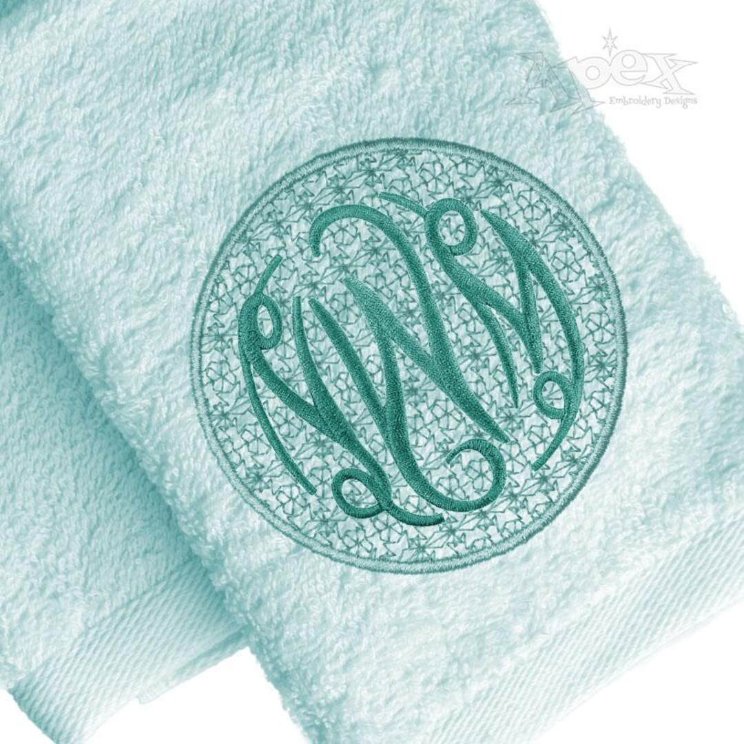 Circle Knockdown Monogram Machine Embroidery Design PES DST JEF Instant ...
