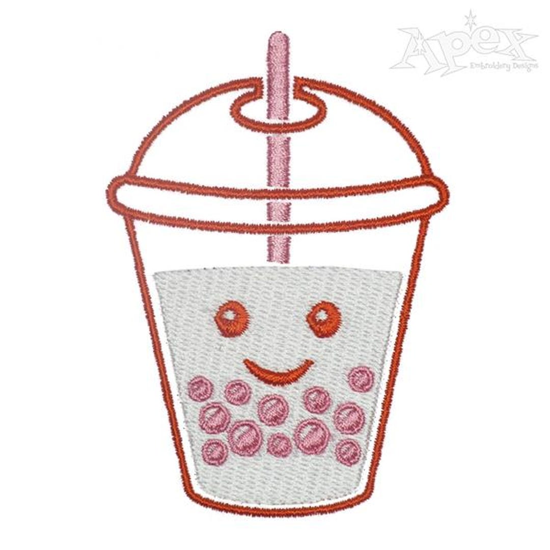 Boba Bubble Milk Tea Machine Embroidery Design PES DST JEF Instant Download - Etsy
