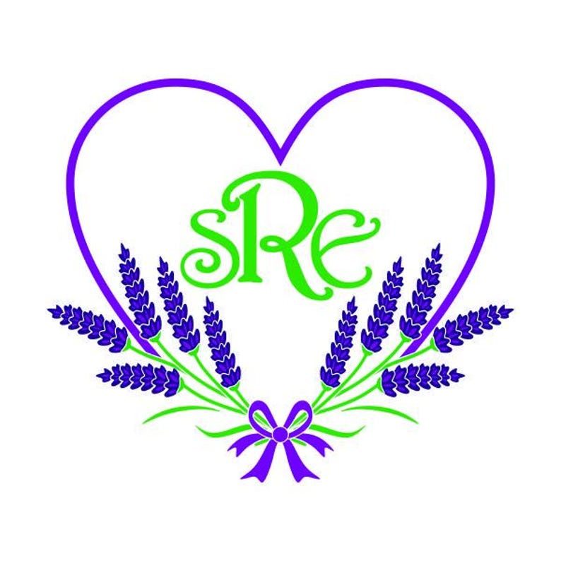Lavender Heart Frame Cuttable Design SVG PNG DXF & Eps Designs Cameo ...