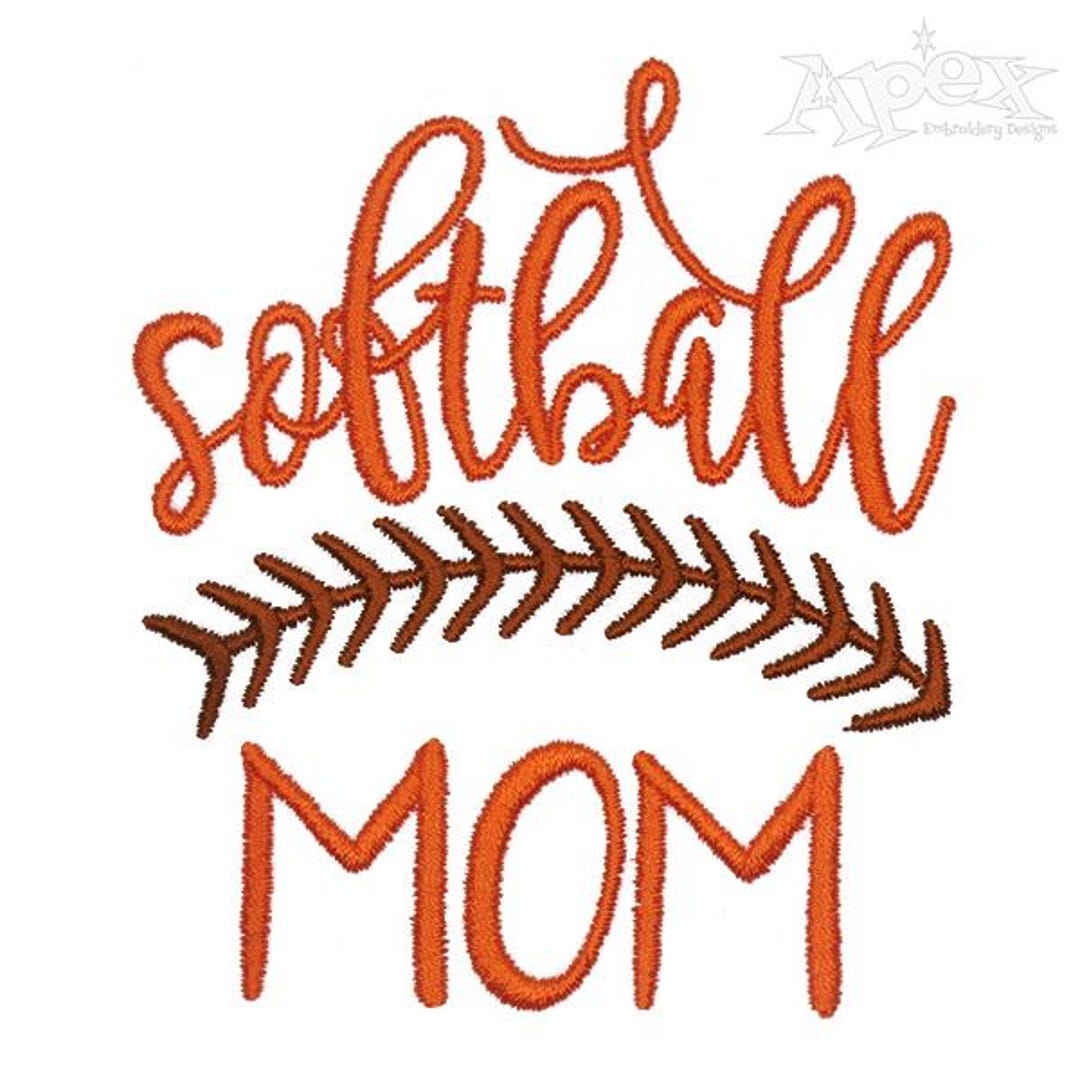 Softball Sports Mom Word Art Machine Embroidery Design PES DST JEF ...