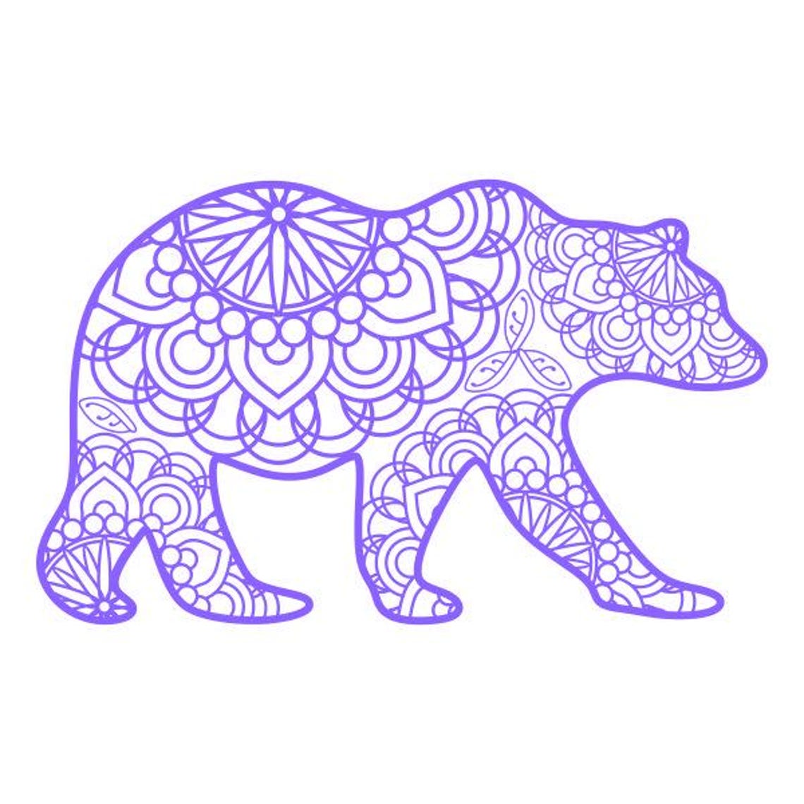 Mehndi Bear Cuttable Design SVG PNG DXF & Eps Designs Cameo File ...