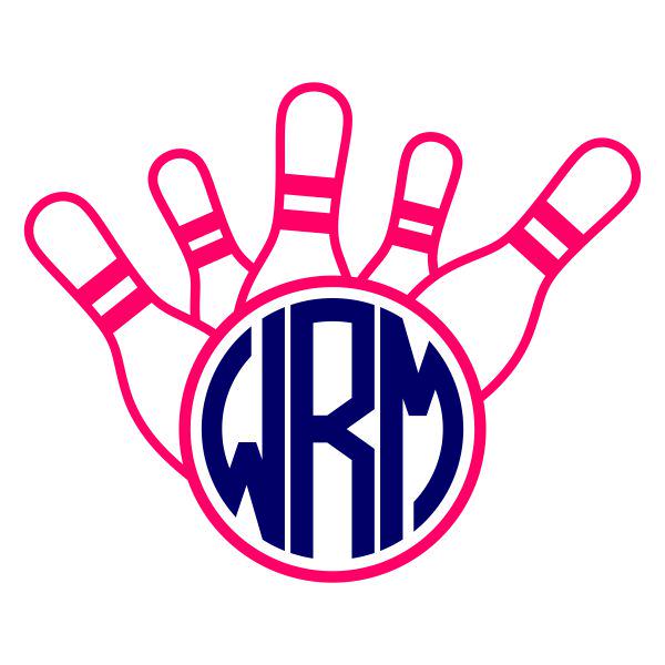 Bowling Monogram Cuttable Design SVG PNG DXF & Eps Designs Cameo File ...