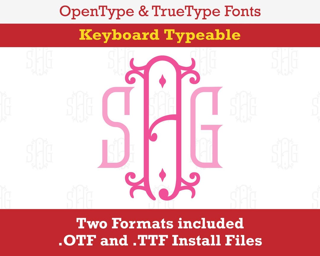 Vienna Monogram Truetype Opentype Font - OTF TTF Keyboard Typable - Etsy