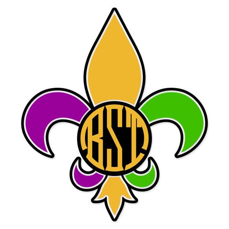 Fleur-de-lis Monogram Cuttable Design SVG PNG DXF & Eps Designs Cameo ...