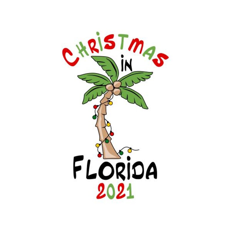 Christmas in Florida Palm Trees Cuttable Design SVG PNG DXF & Eps ...