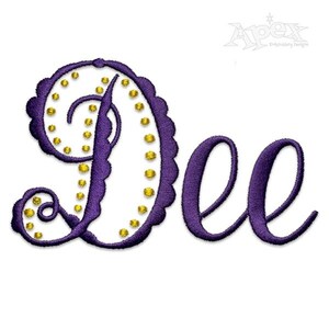 Gemma Scallop Machine Embroidery Font Alphabet Letters INSTANT DOWNLOAD ...
