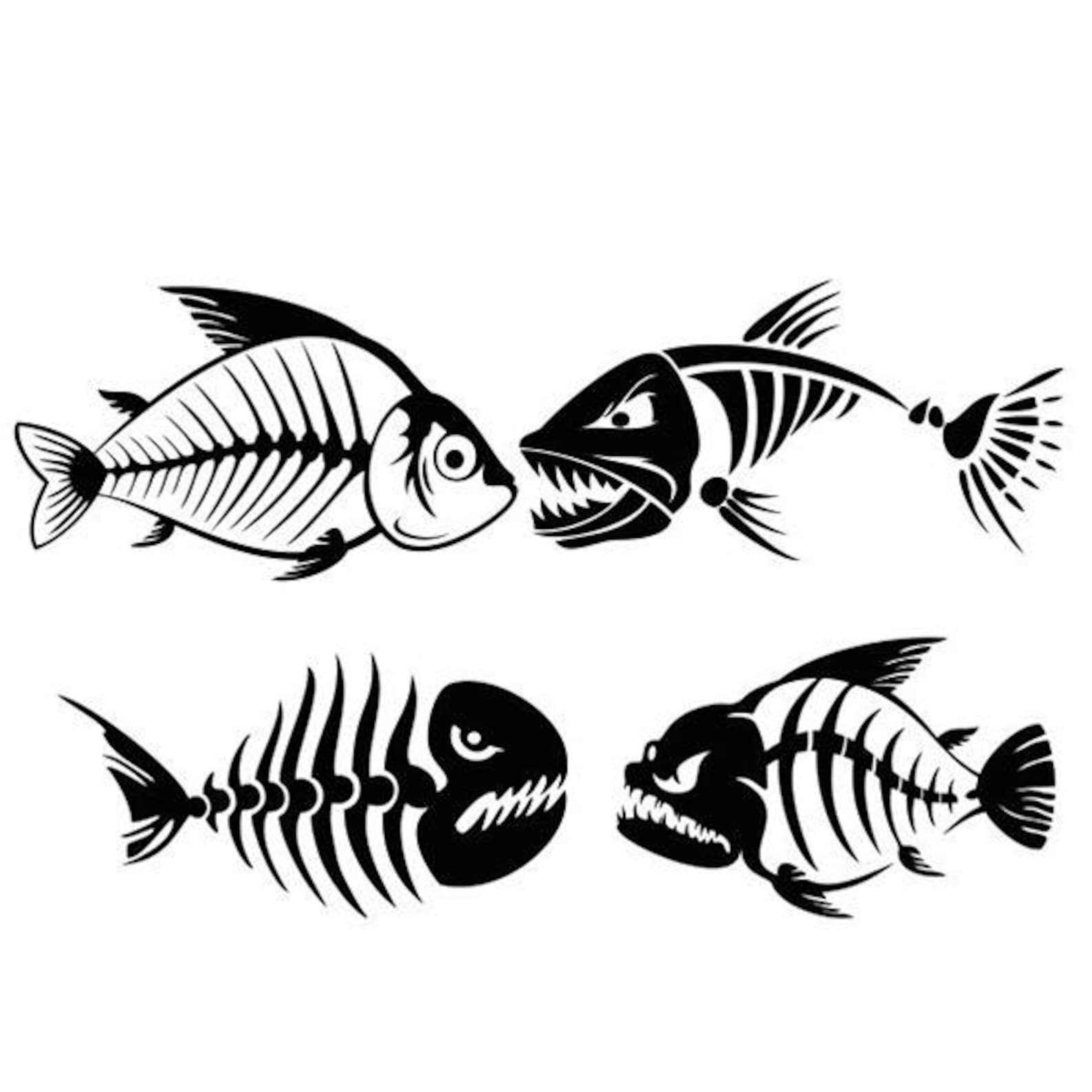 Fishbone Cuttable Design SVG PNG DXF & Eps Designs Cameo File ...