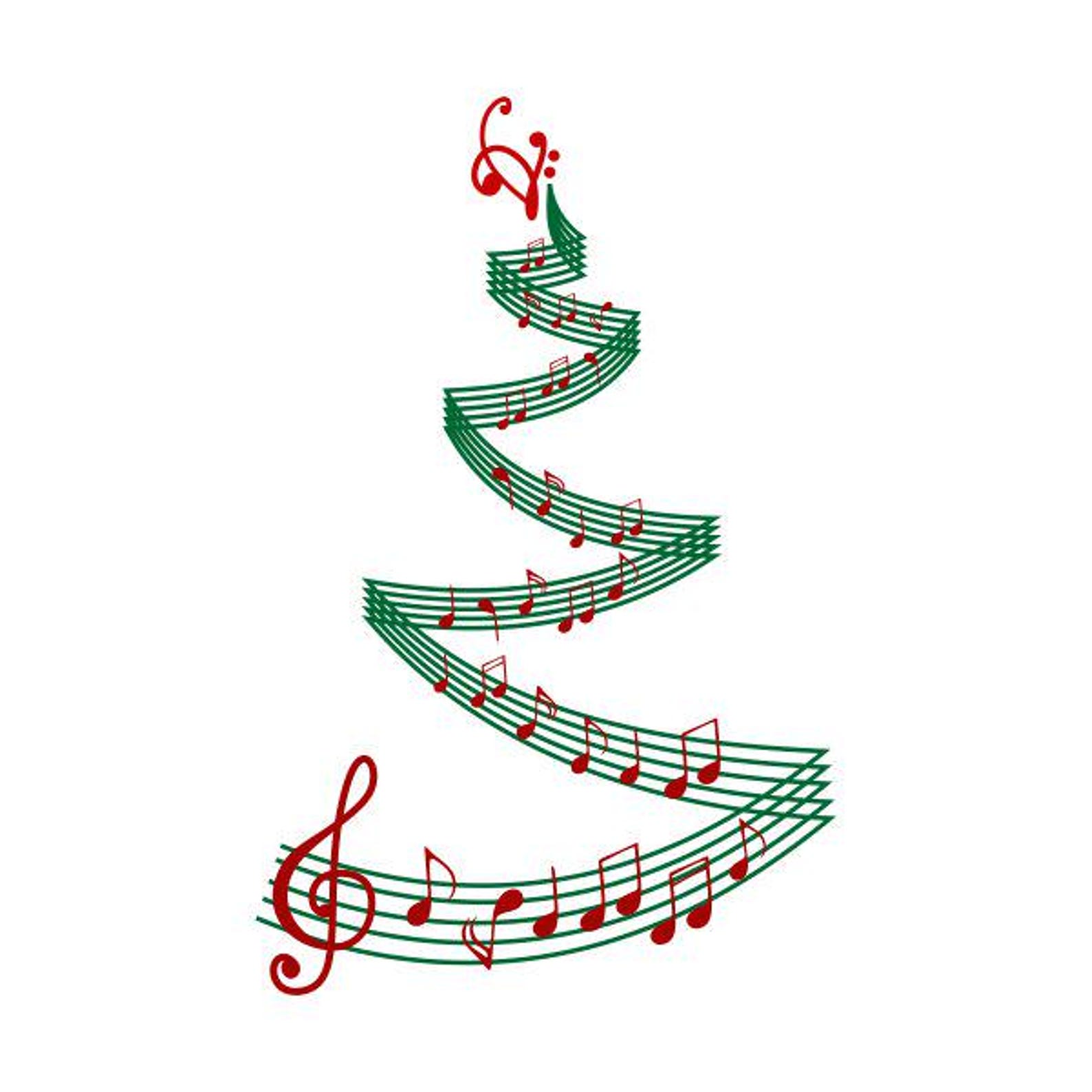 Music Notes Melody Christmas Tree Cuttable Design SVG PNG DXF & Eps ...