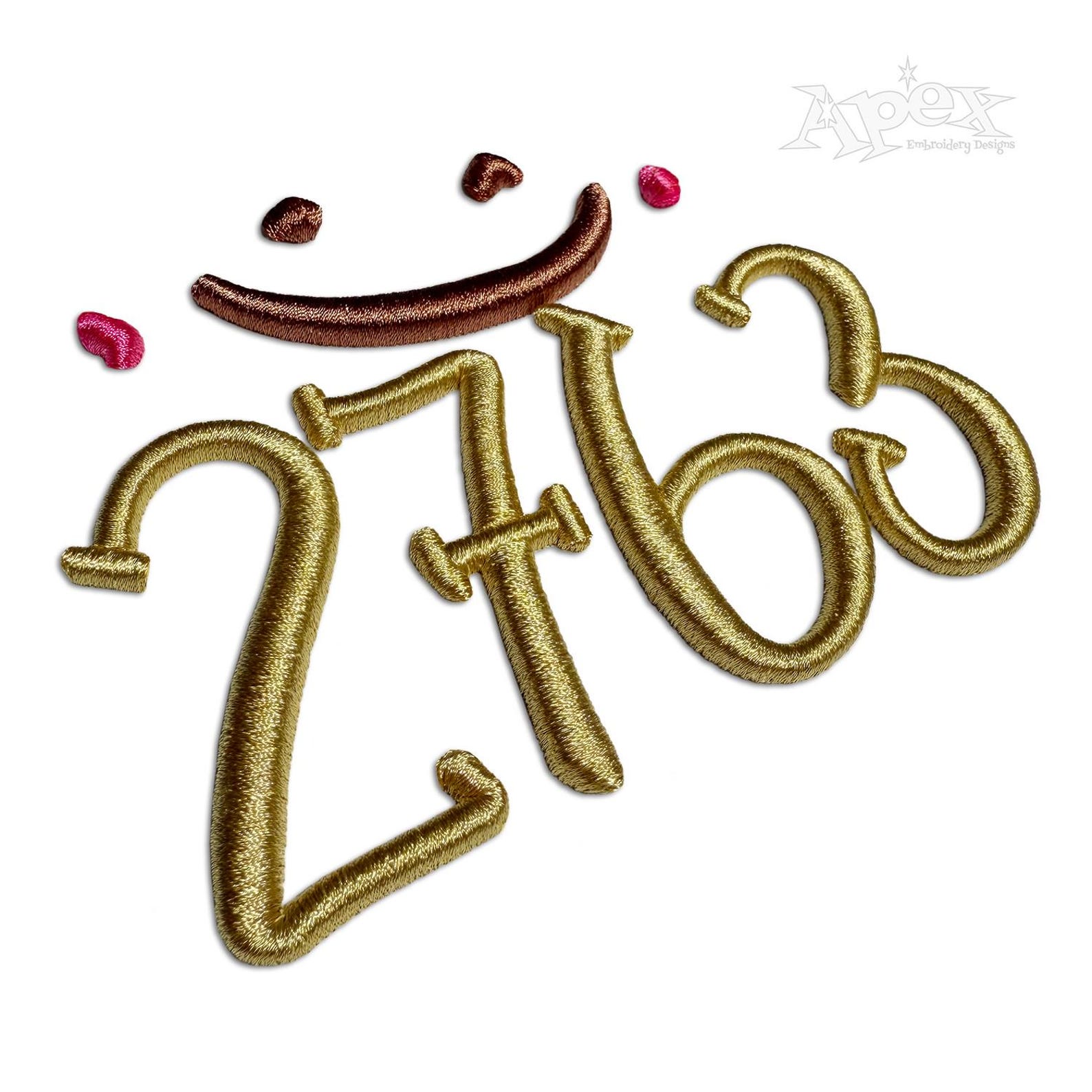Leyton Script Embroidery Font Bundle: 3D Puff, Bean, Chain Stitch ...