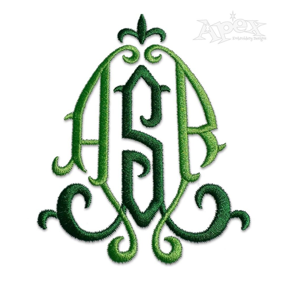 Fleur Monogram Louisa Machine Embroidery Font Alphabet Letters INSTANT ...