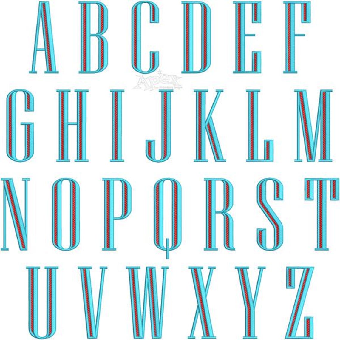 Whitney Machine Embroidery Font Alphabet Letters INSTANT DOWNLOAD BX ...