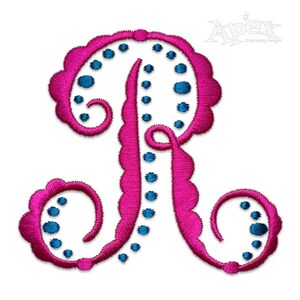 Gemma Scallop Machine Embroidery Font Alphabet Letters INSTANT DOWNLOAD ...