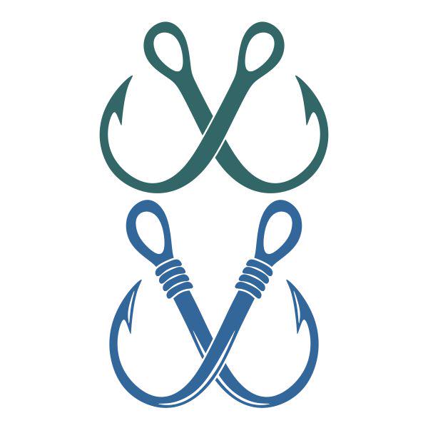 Crossed Bait Hook Cuttable Design SVG PNG DXF & Eps Designs Cameo File ...