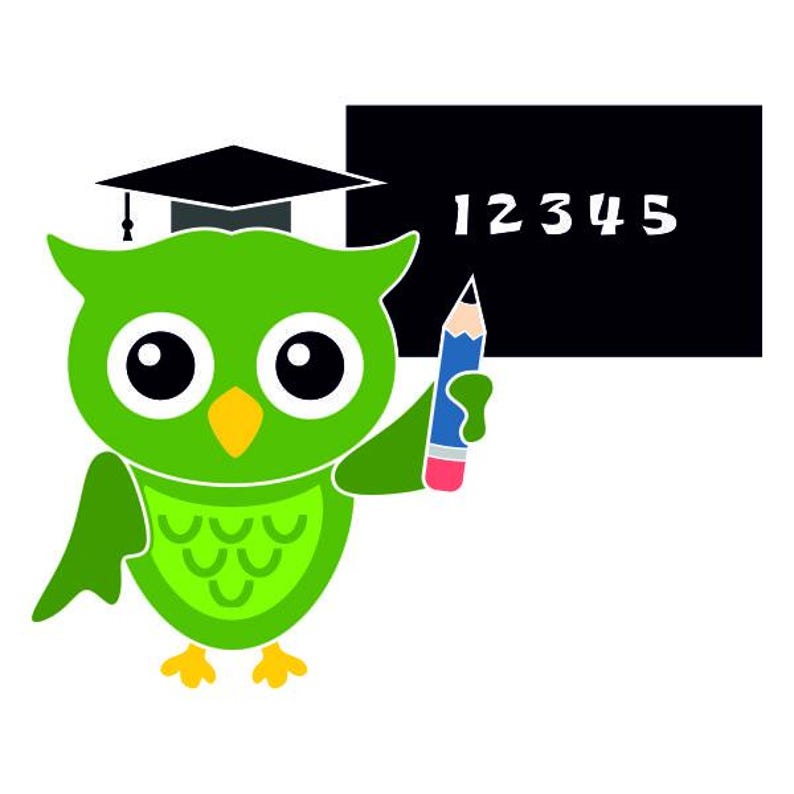 School Owl Cuttable Design SVG PNG DXF & Eps Designs Cameo File ...