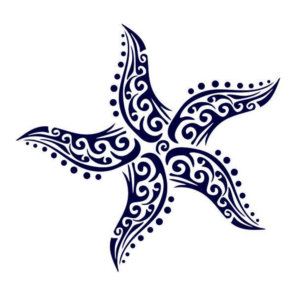 Tribal Starfish Cuttable Design SVG PNG DXF & Eps Designs Cameo File ...