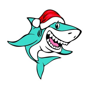 Christmas Shark Cuttable Design SVG PNG DXF & Eps Designs Cameo File ...