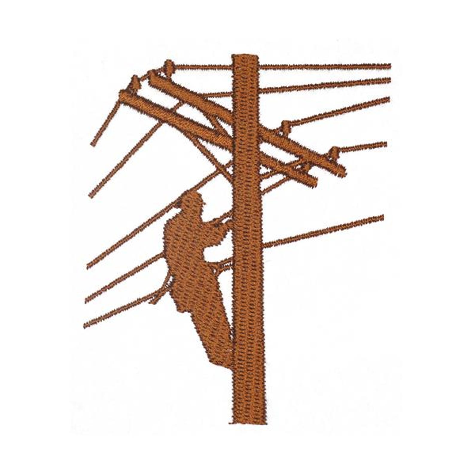 Lineman Powerline Technician Machine Embroidery Design PES DST JEF ...