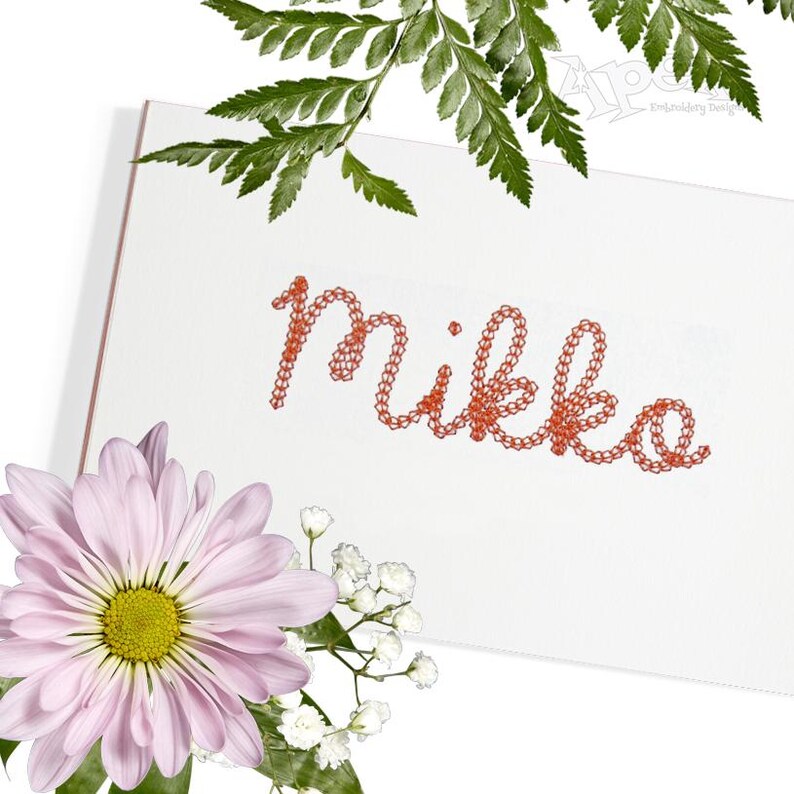 Mikko Script Chain Machine Embroidery Font Alphabet Letters INSTANT ...