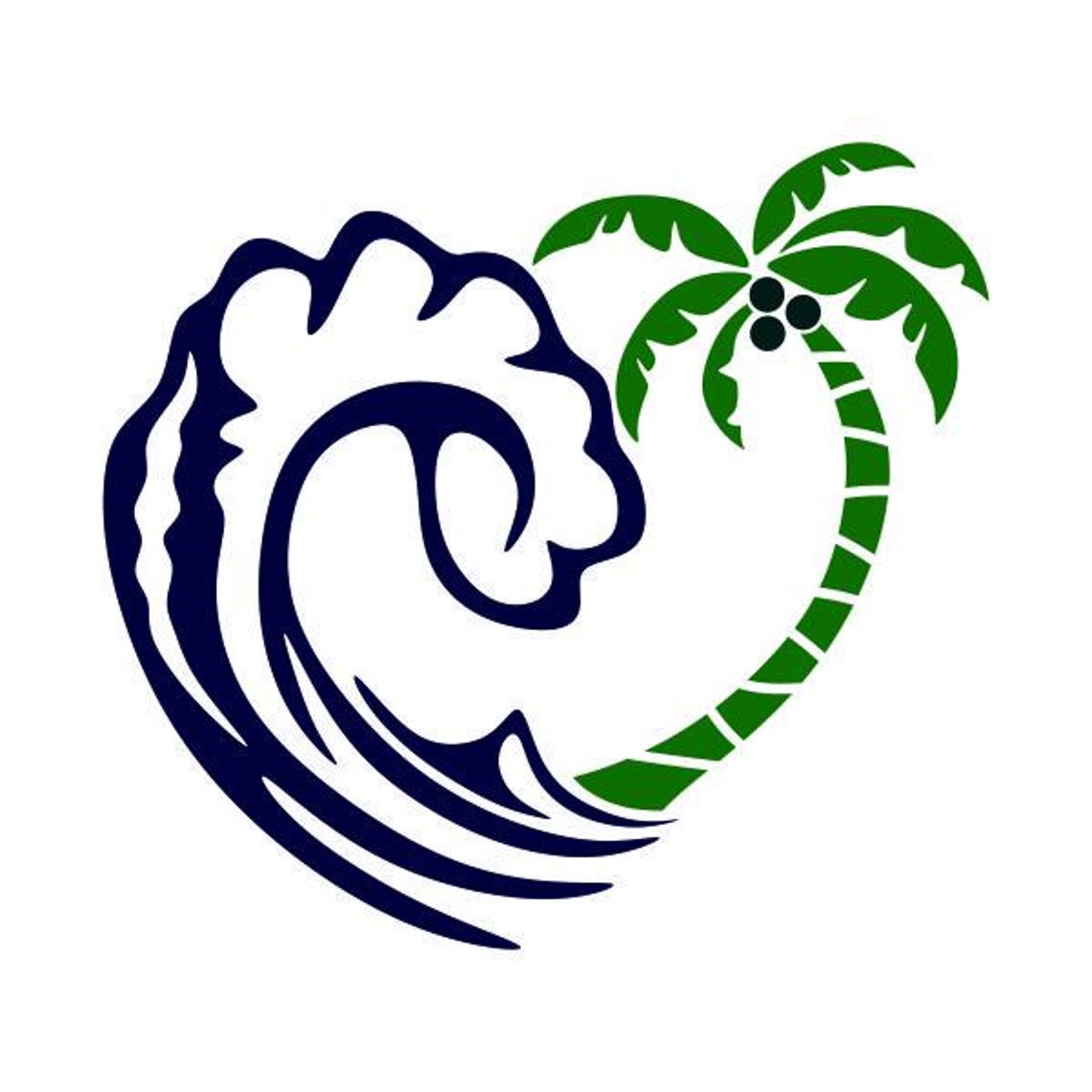 Love Sea Wave Palm Cuttable Design SVG PNG DXF & Eps Designs Cameo File ...