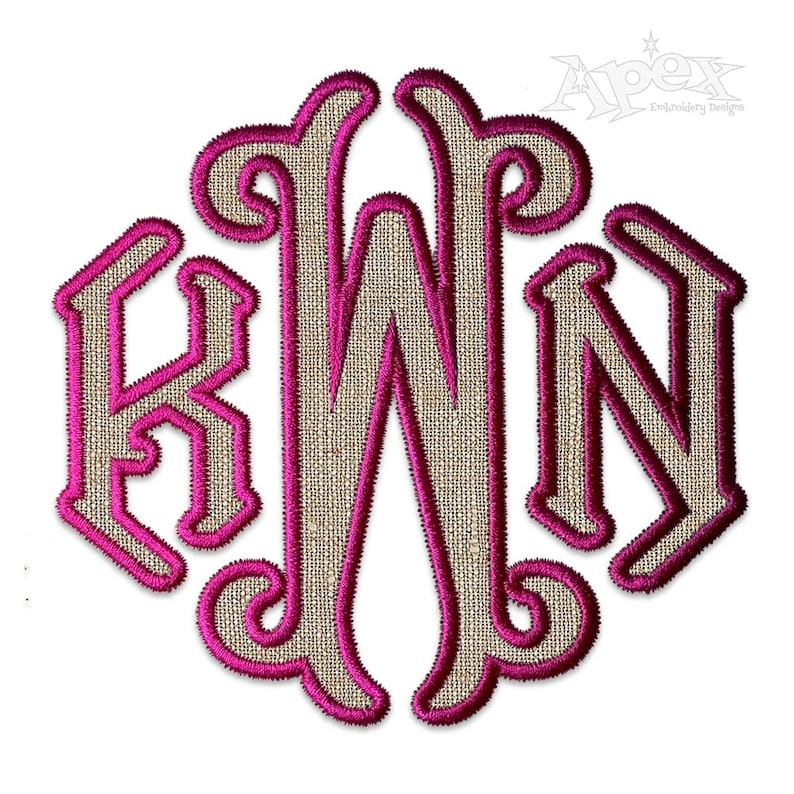 Brigitte Monogram Applique Machine Embroidery Font Alphabet Letters ...