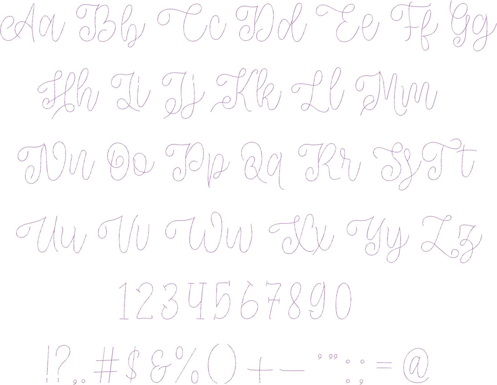 Leyton Script Embroidery Font Bundle: 3D Puff, Bean, Chain Stitch ...
