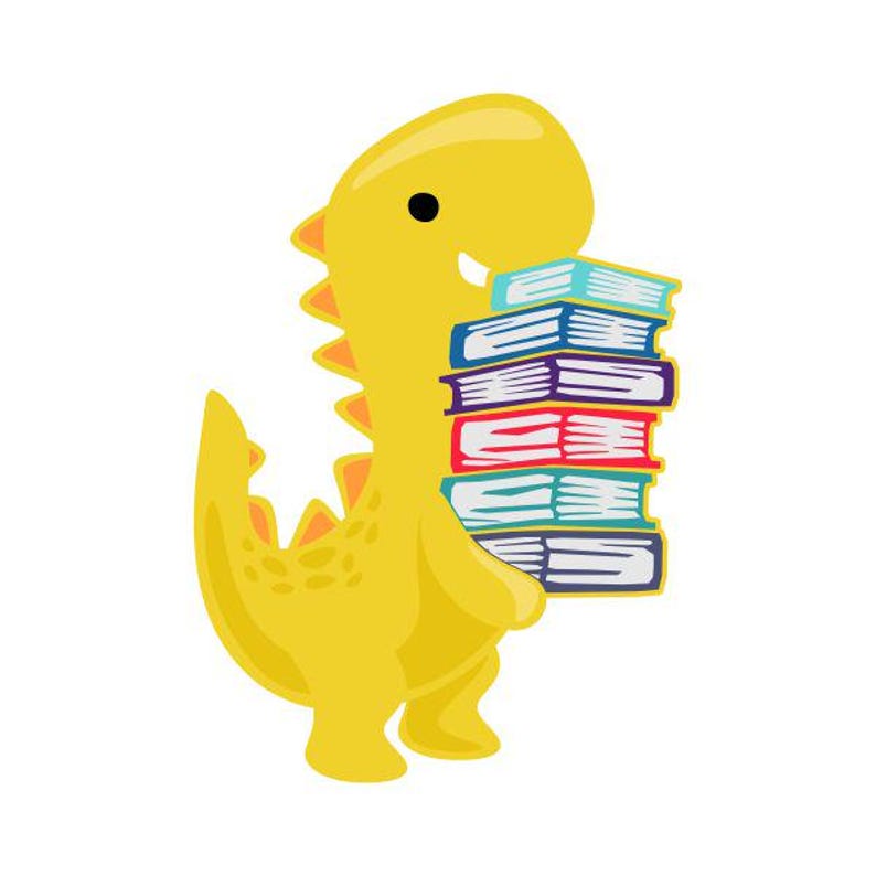 Reading Dinosaur Cuttable Design SVG PNG DXF & Eps Designs Cameo File ...