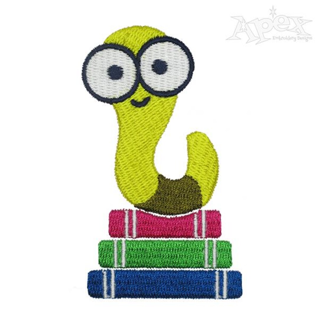 Bookworm Machine Embroidery Design PES DST JEF Instant Download - Etsy