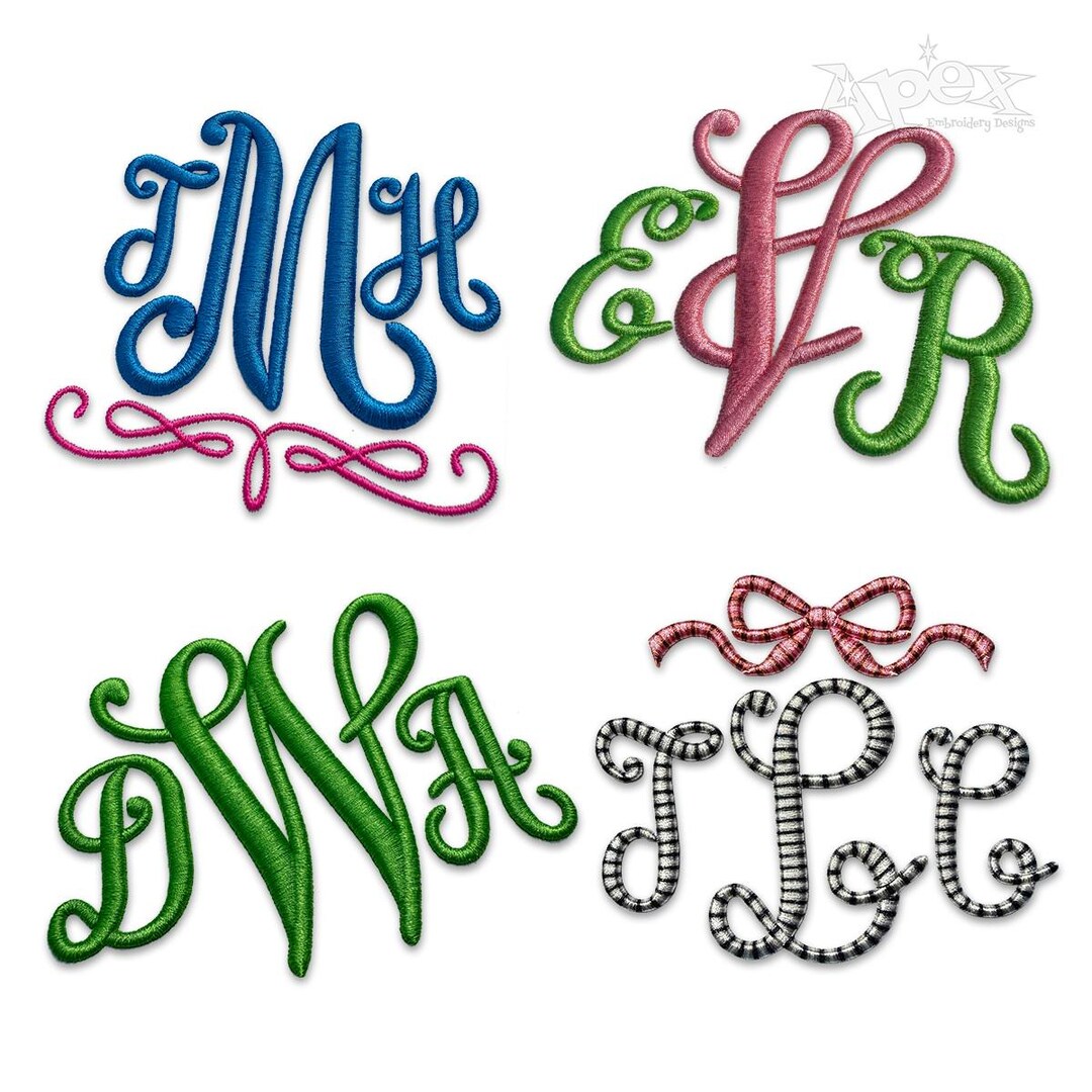 Watkins 3D Puffy Machine Embroidery Font Alphabet Letters INSTANT ...