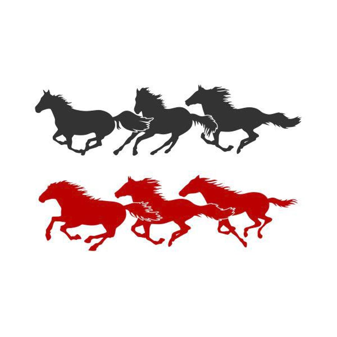 Running Horses Decals Cuttable Design SVG PNG DXF & Eps Designs Cameo ...