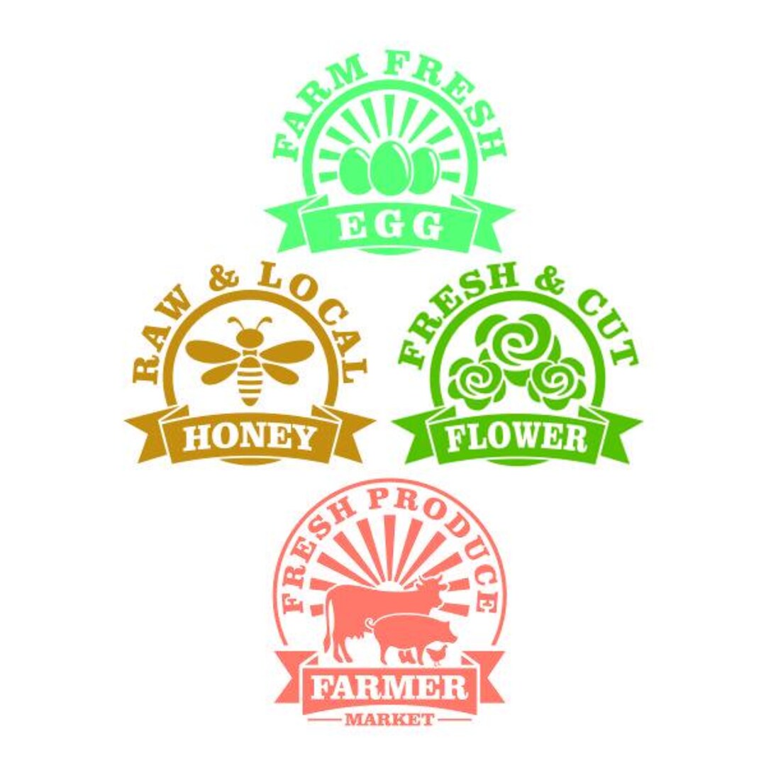 Farm Fresh Pack Cuttable Design SVG PNG DXF & Eps Designs Cameo File ...
