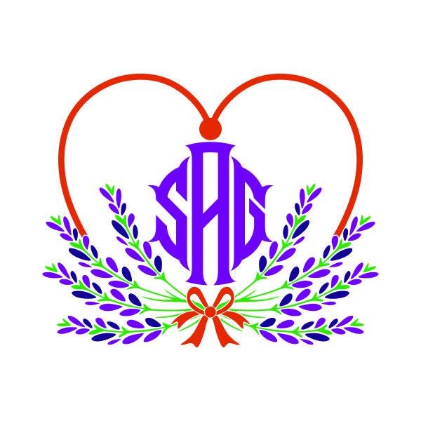 Lavender Heart Frame Cuttable Design SVG PNG DXF & Eps Designs Cameo ...