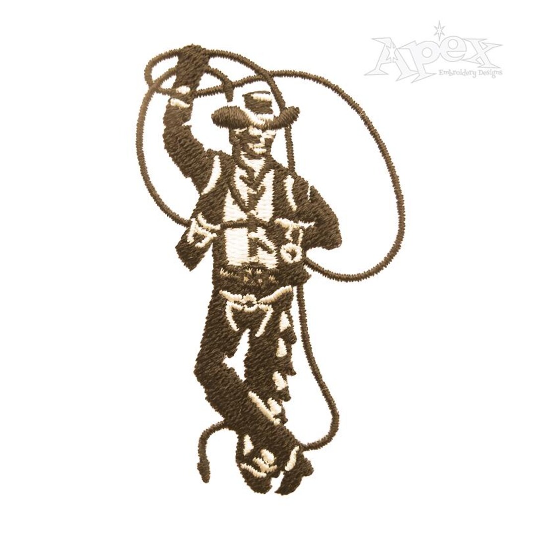 Roping Cowboy Machine Embroidery Design PES DST JEF Instant Download - Etsy