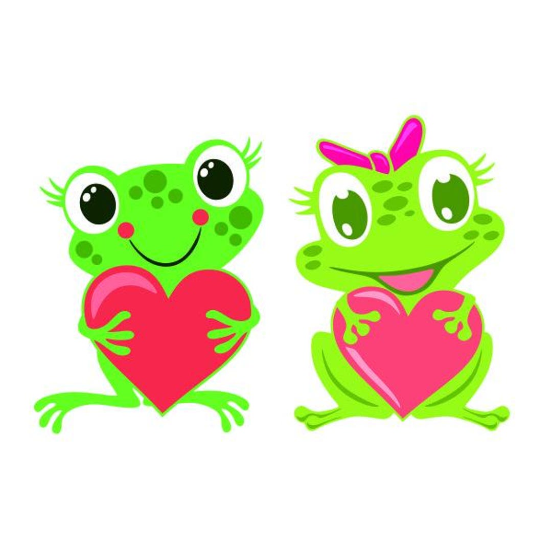 Cute Valentine Frog Cuttable Design SVG PNG DXF & Eps Designs Cameo ...