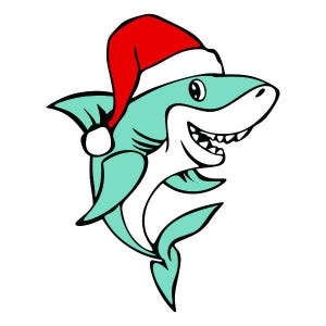 Christmas Shark Cuttable Design SVG PNG DXF & Eps Designs Cameo File ...