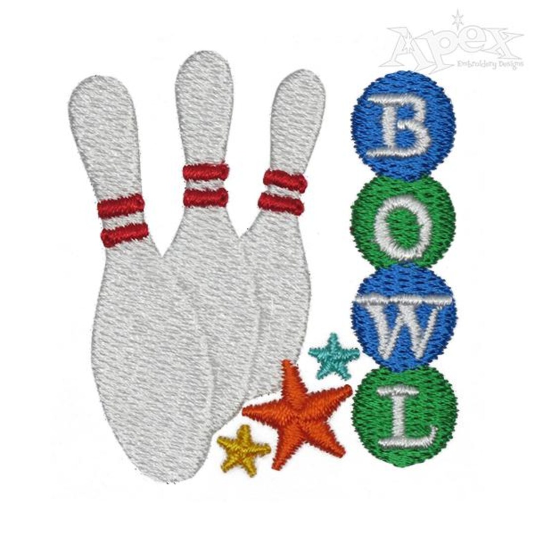 Bowl Bowling Machine Embroidery Design PES DST JEF Instant Download - Etsy