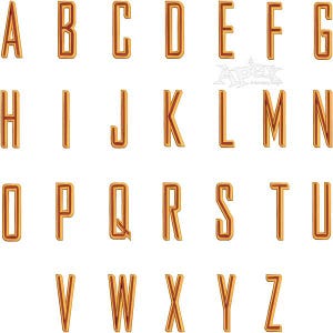 Two-color Block Monogram Embroidery Font (4-6 Inch) - Instant Download ...