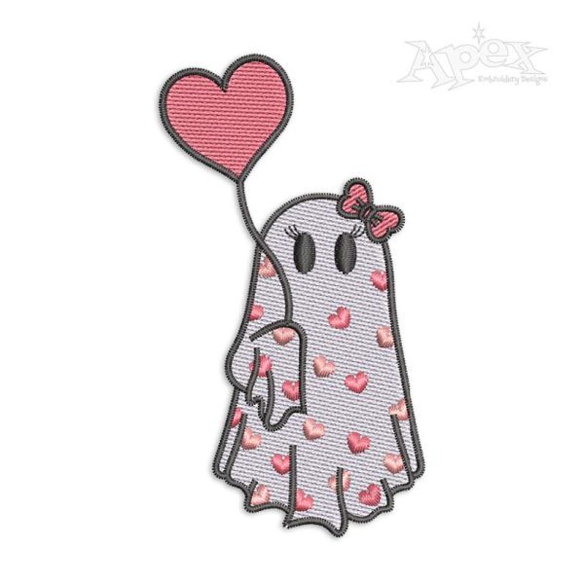 Halloween Ghost Machine Embroidery Designs: Heart Valentine's Day ...