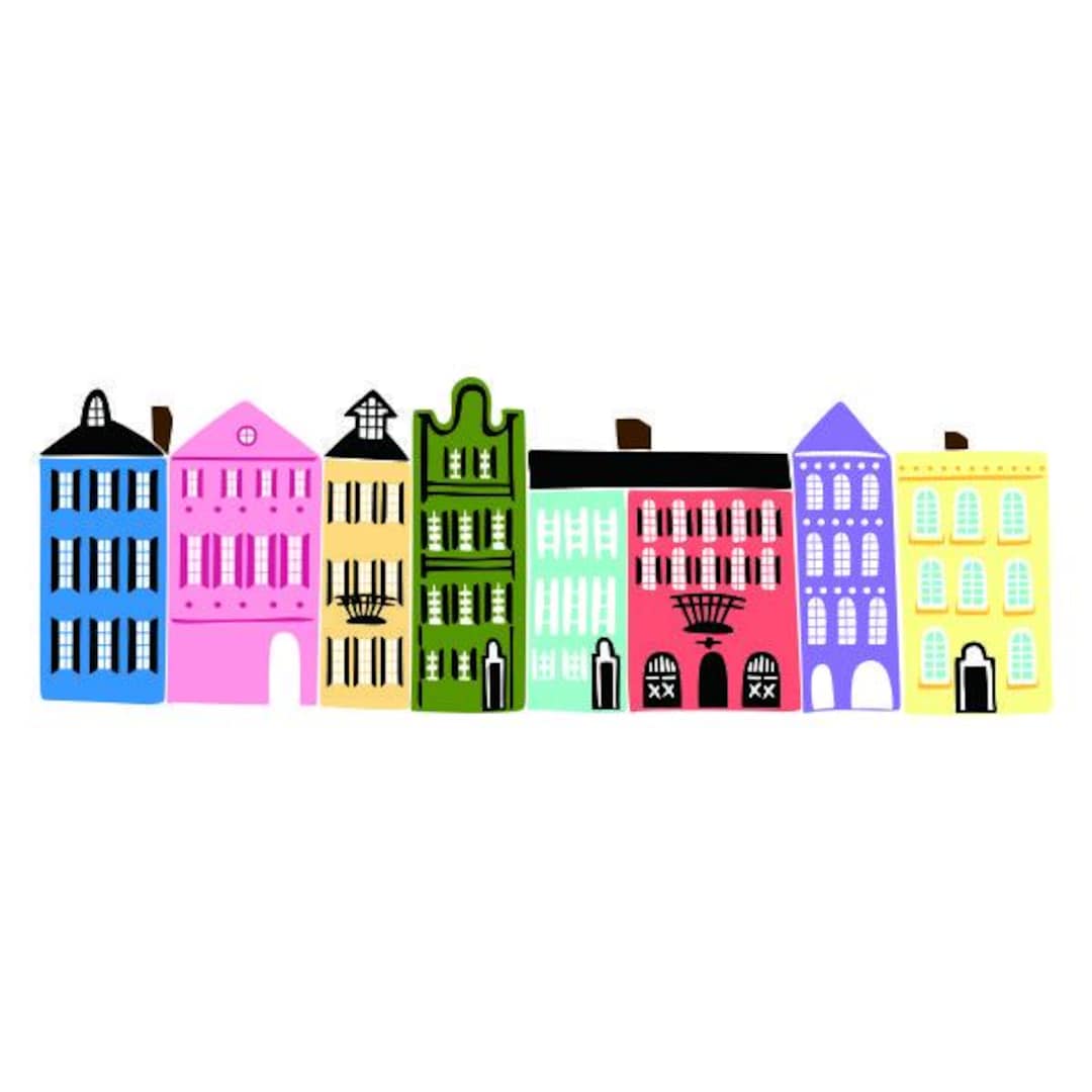 Rainbow Row Cuttable Design SVG PNG DXF & Eps Designs Cameo File ...
