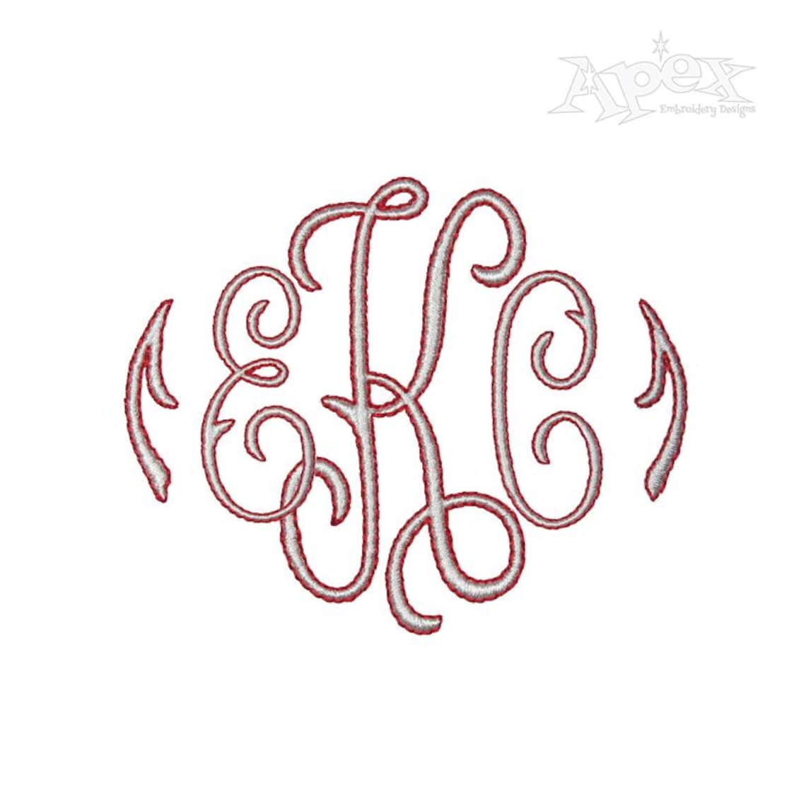 Mia Outline Monogram Machine Embroidery Font Alphabet Letters INSTANT ...