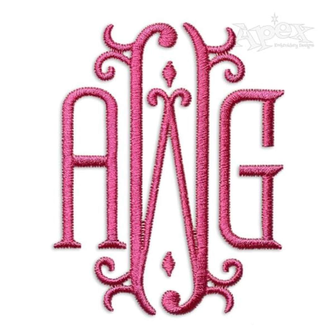 Vienna Monogram Machine Embroidery Font Alphabet Letters INSTANT ...