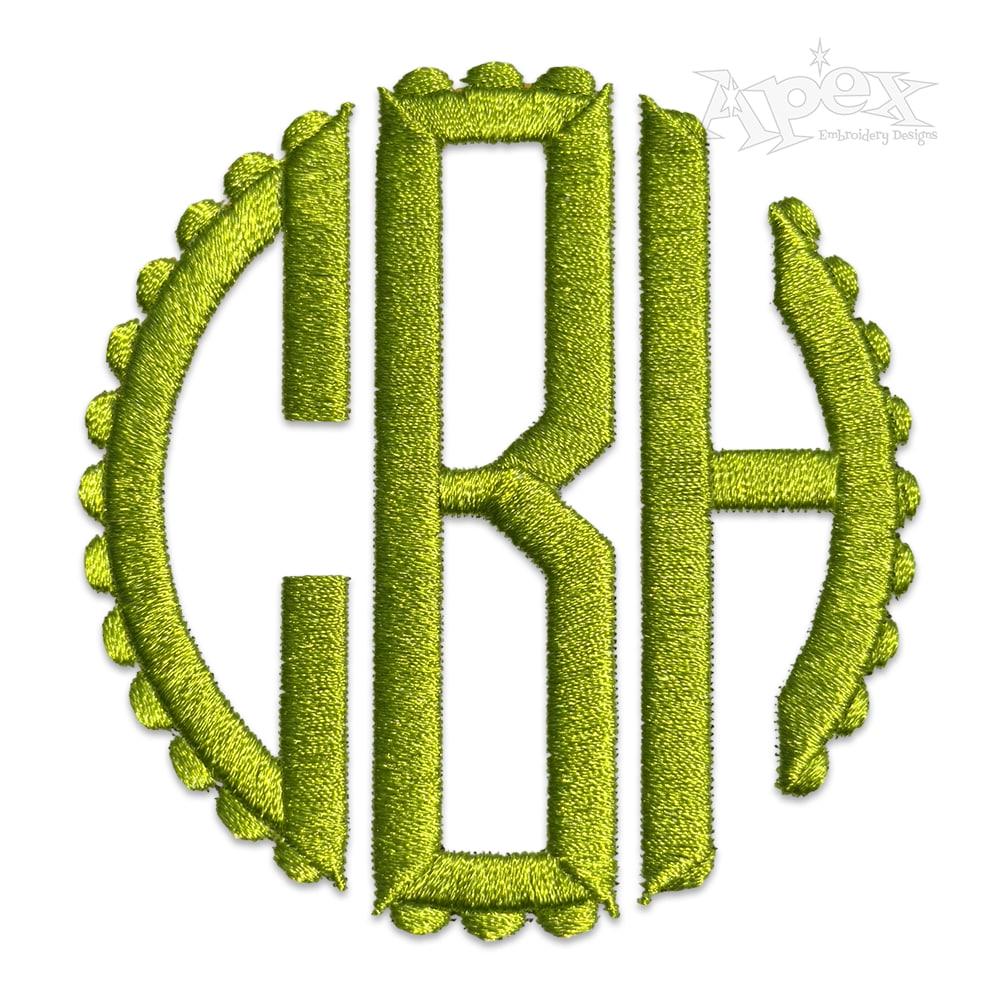 Scallop Circle Round Regular Machine Embroidery Font Alphabet Letters ...