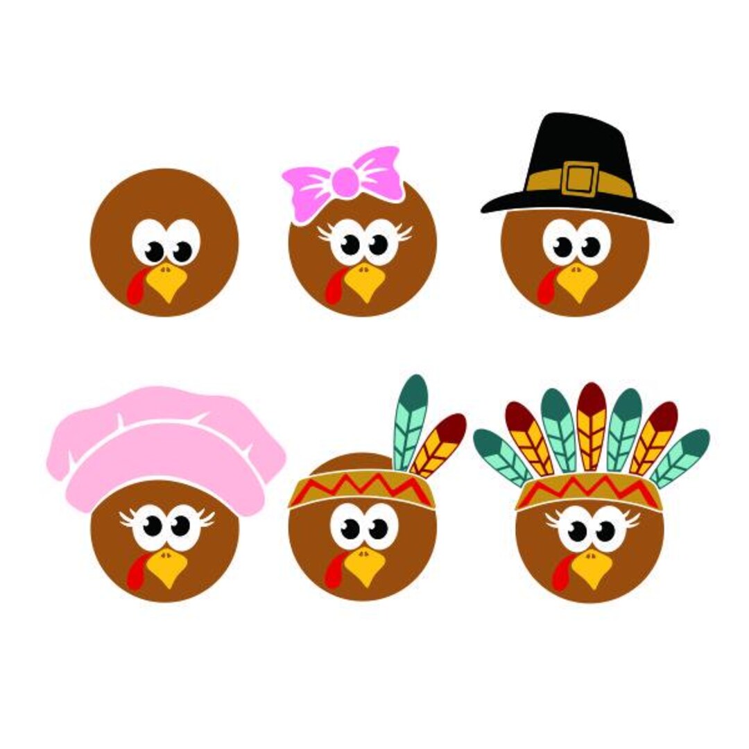 Turkey Family Cuttable Design SVG PNG DXF & Eps Designs Cameo File ...