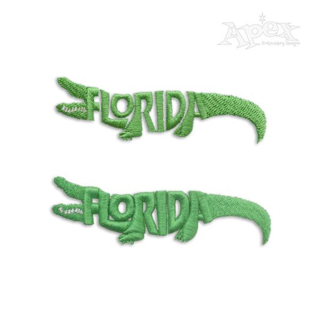Florida Alligator Embroidery Design: Machine Embroidery File (PES DST ...
