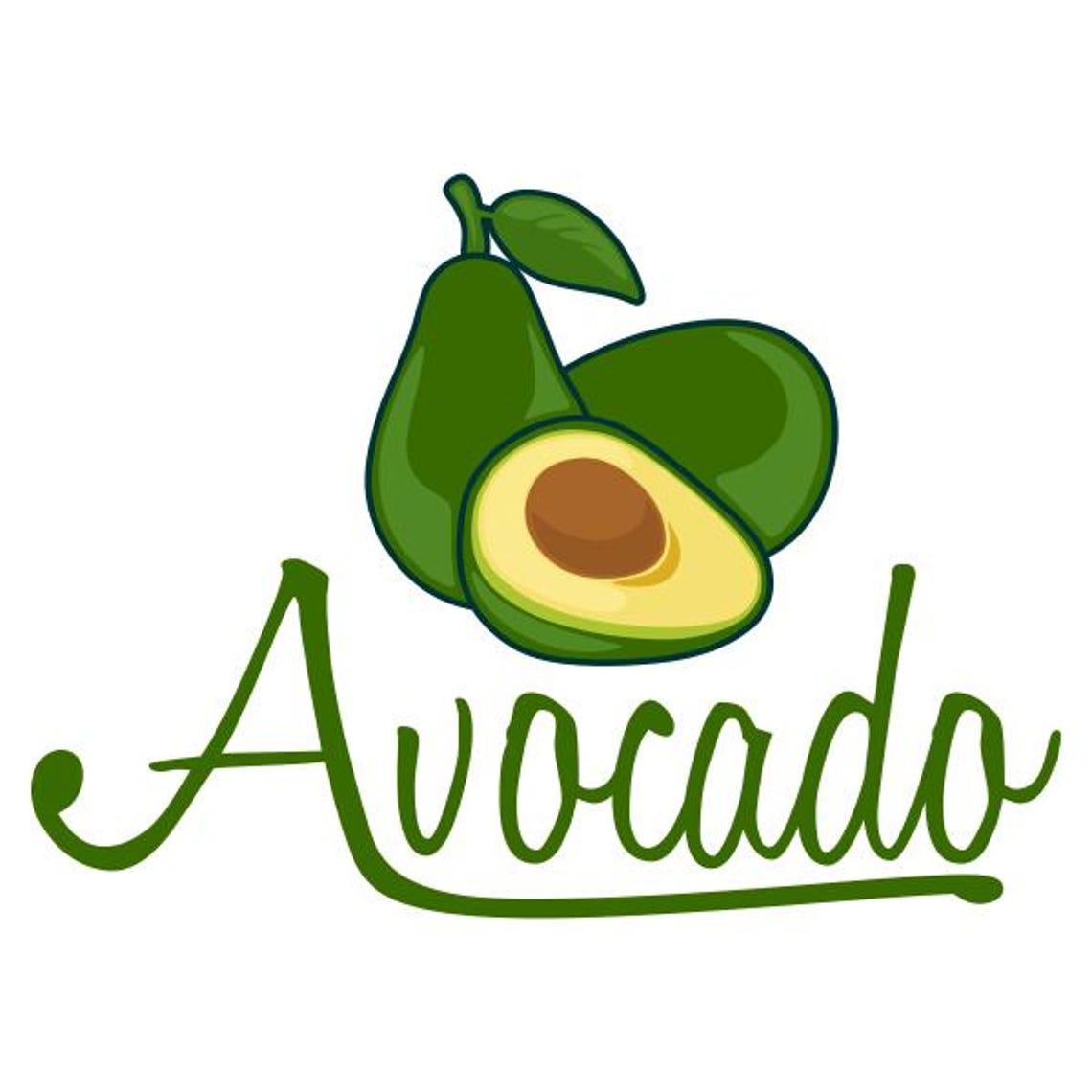 Avocado Cuttable Design SVG PNG DXF & Eps Designs Cameo File Silhouette ...