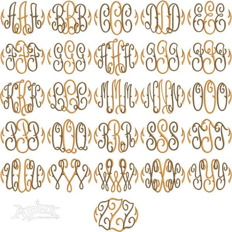 Mia Monogram Machine Embroidery Font Alphabet Letters INSTANT DOWNLOAD ...