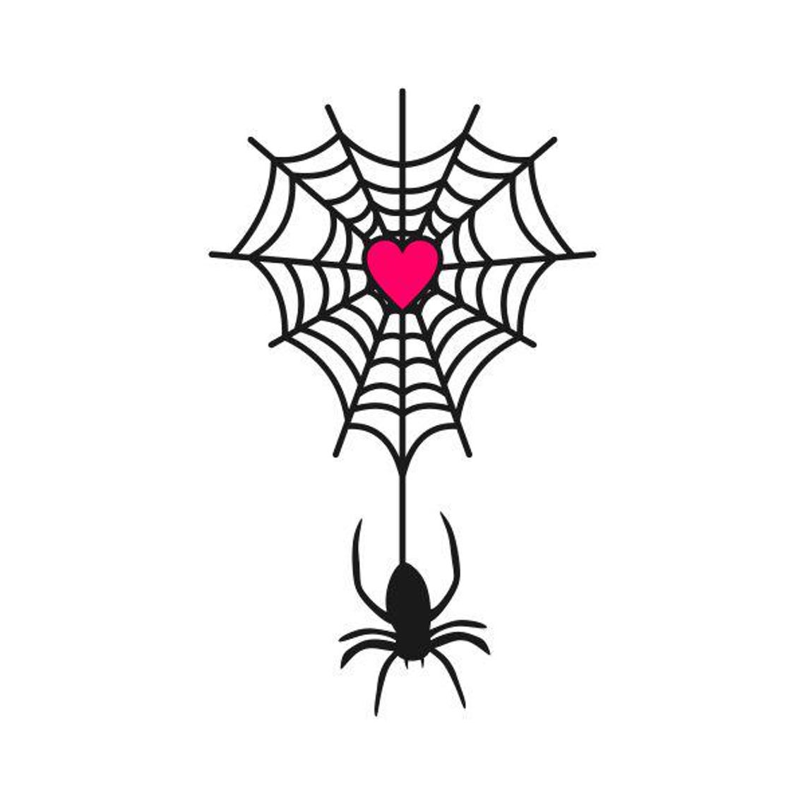 Spider Web Heart Cuttable Design SVG PNG DXF & Eps Designs Cameo File ...