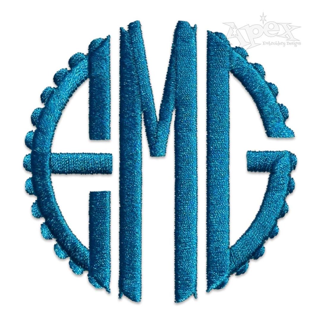 Scallop Circle Round Regular Machine Embroidery Font Alphabet Letters ...