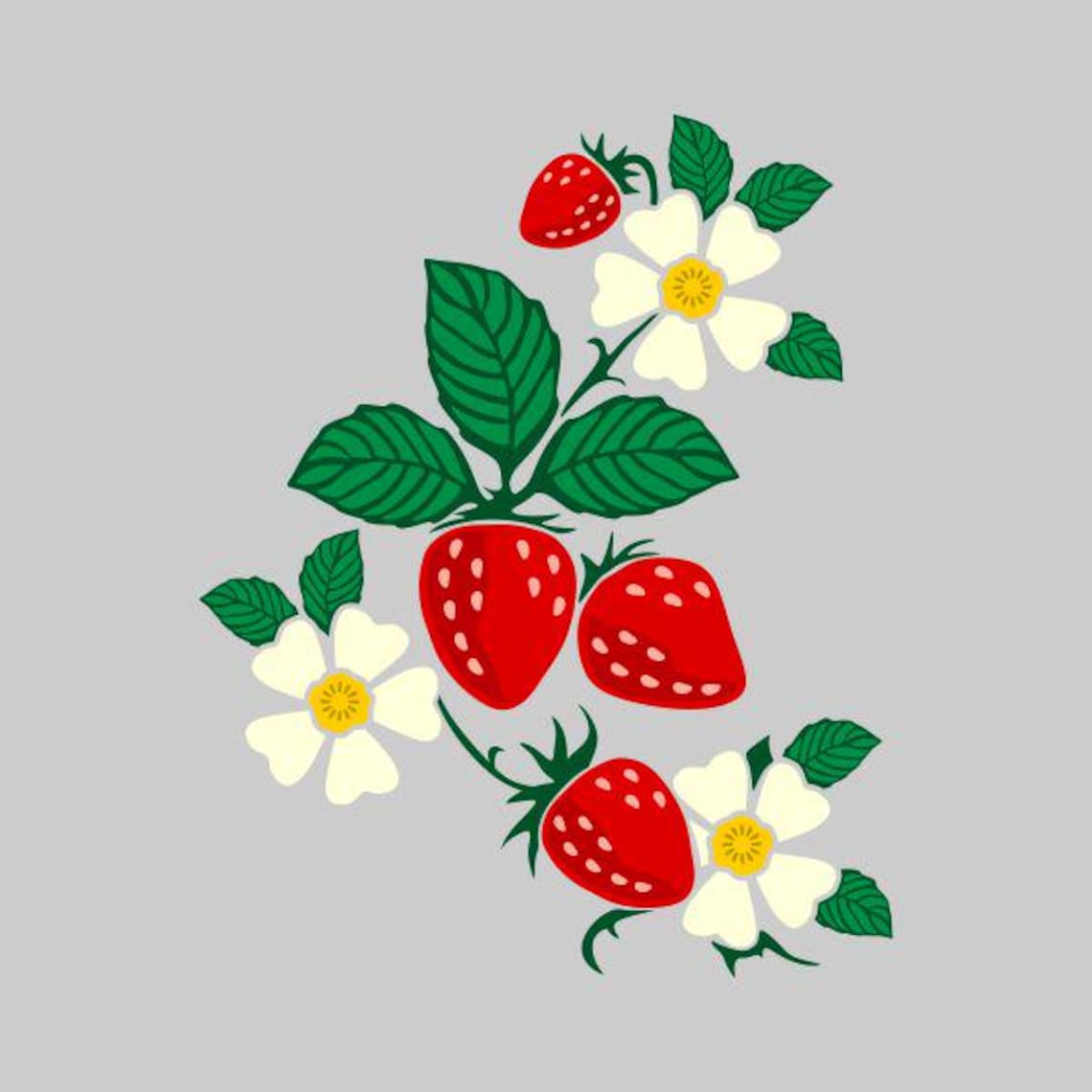 Strawberry Flower Cuttable Design SVG PNG DXF & Eps Designs Cameo File ...