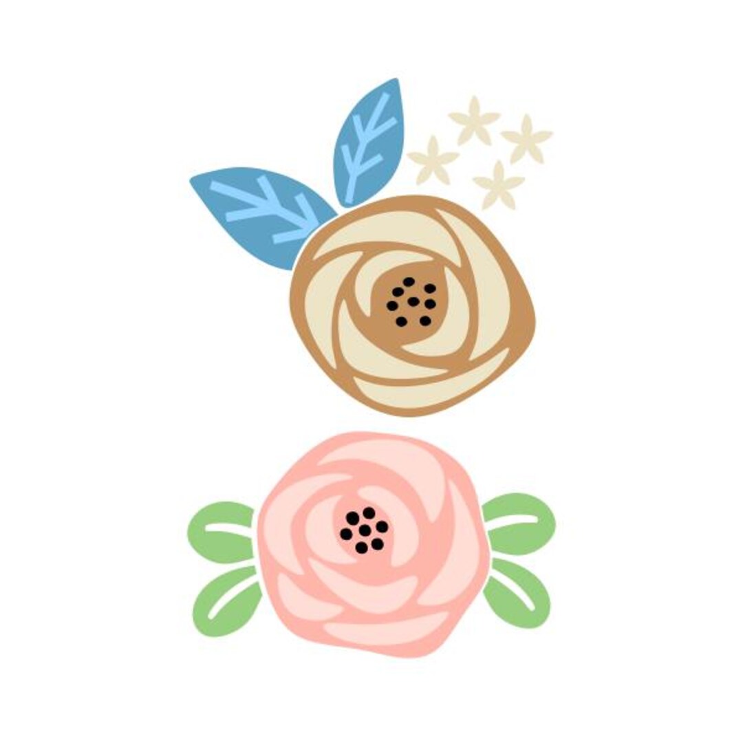 Simple Rose Flower Cuttable Design SVG PNG DXF & Eps Designs Cameo File ...