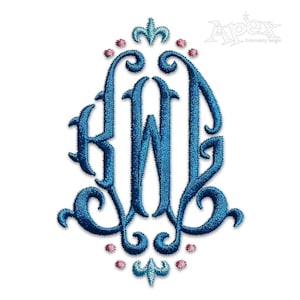 Royal Fleur Monogram Machine Embroidery Font Alphabet Letters INSTANT ...